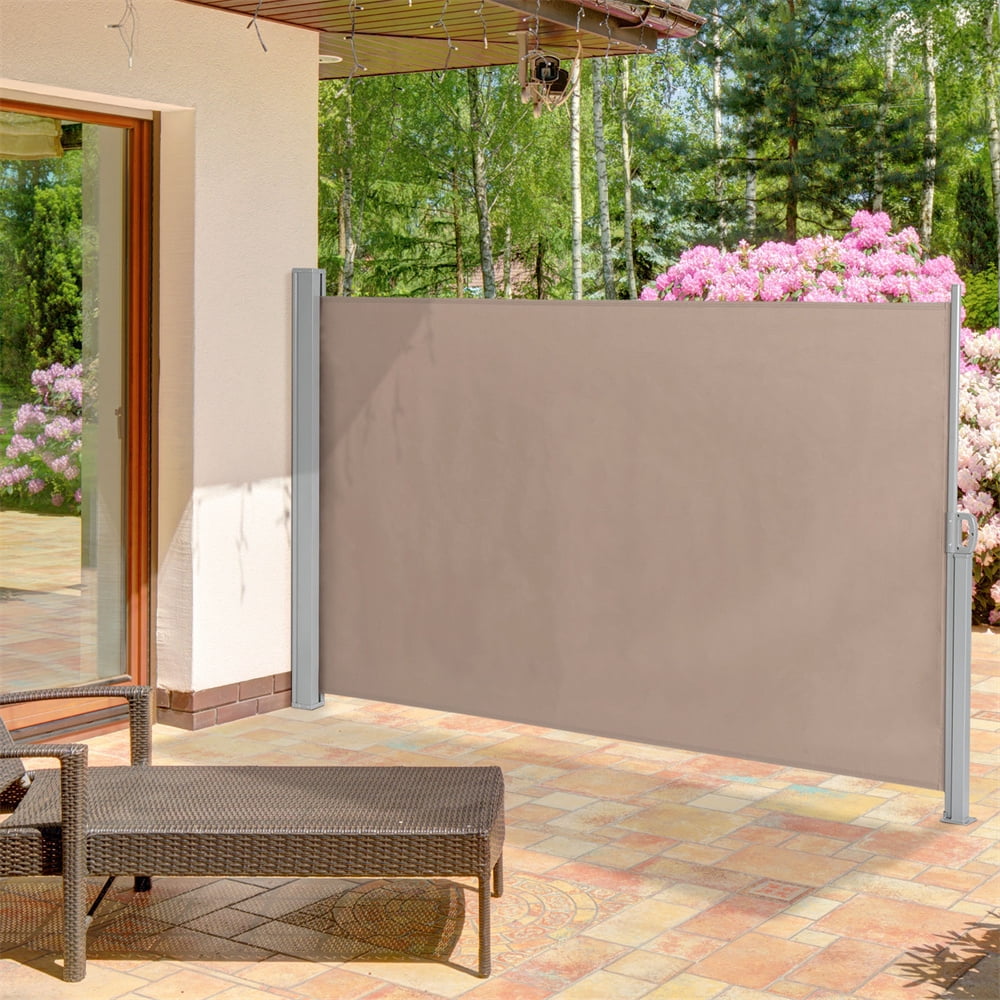 Tcbosik Retractable Side Pull Shed, 71"x 138" Outdoor Aluminum Patio ...