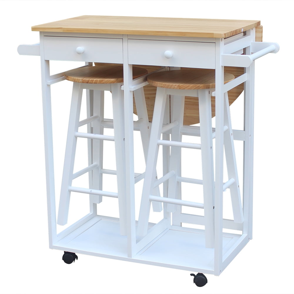 Tcbosik Rolling Kitchen Tables, Storage Trolley Dining Cart, Mobile ...