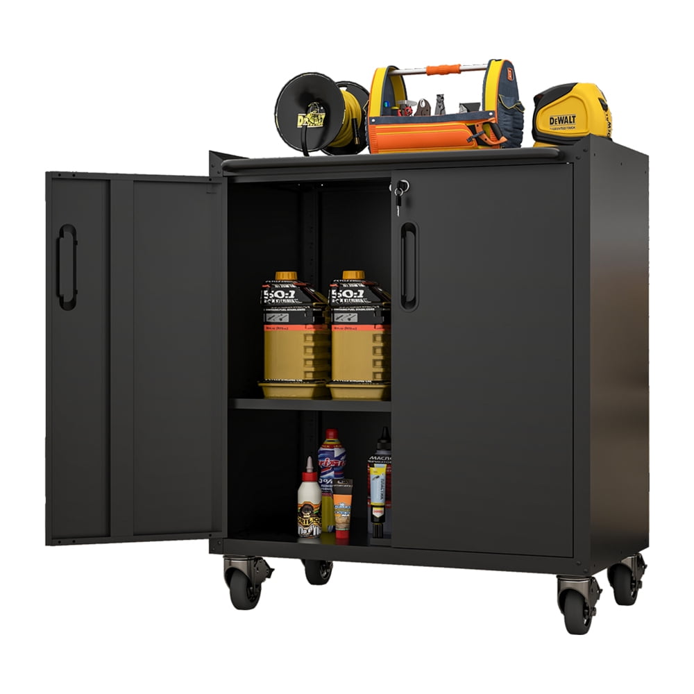 Tcbosik Rolling Storage Cabinet with Storage, Metal Tool Cabinet with ...