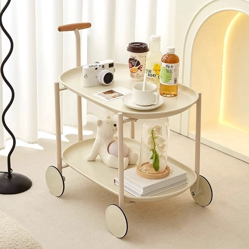 Tcbosik Rolling Storage Cart, 2-Tier Utility Cart, Mobile Shelving Unit ...