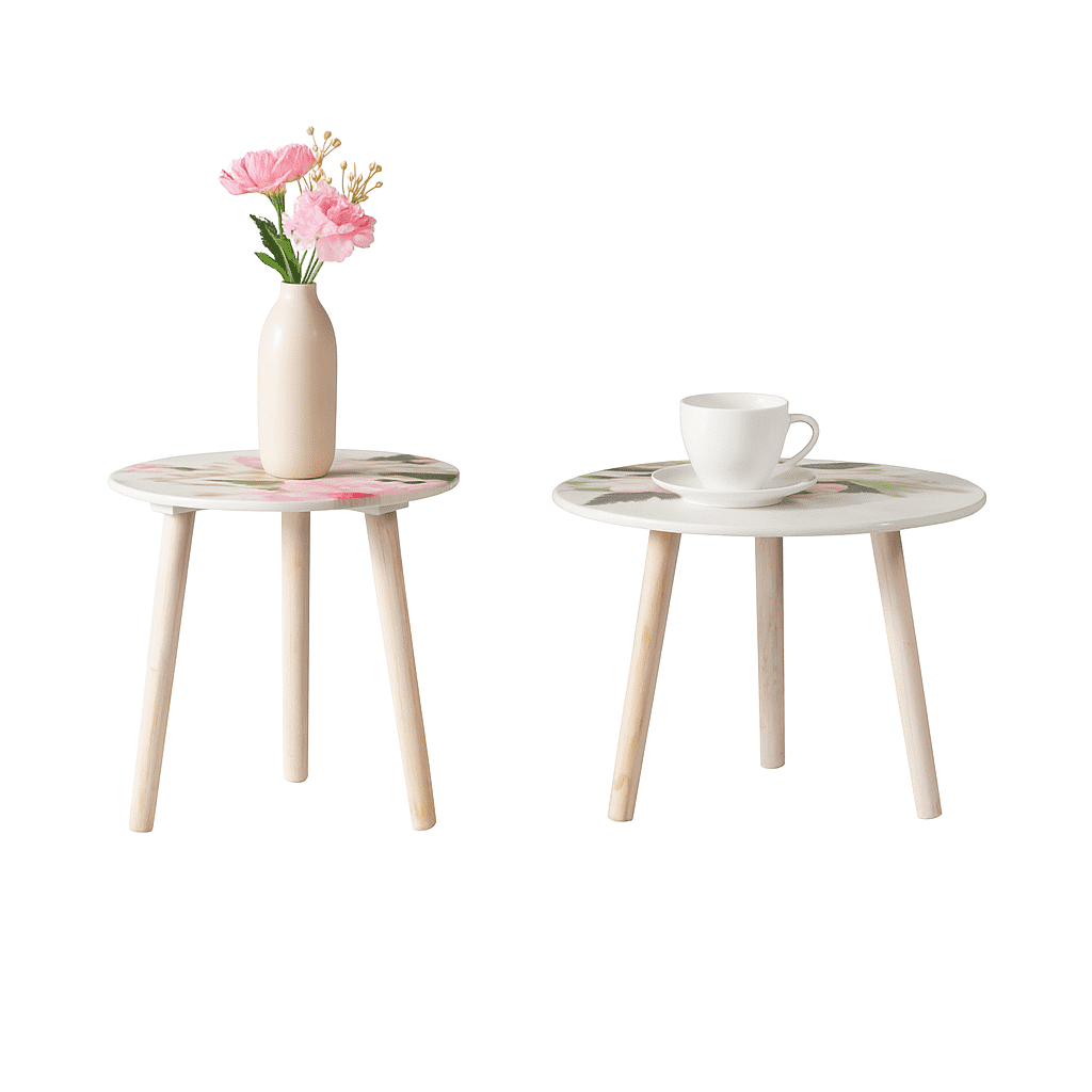 Tcbosik Side Tables Set of 2, Small & Large Accent Table with ...