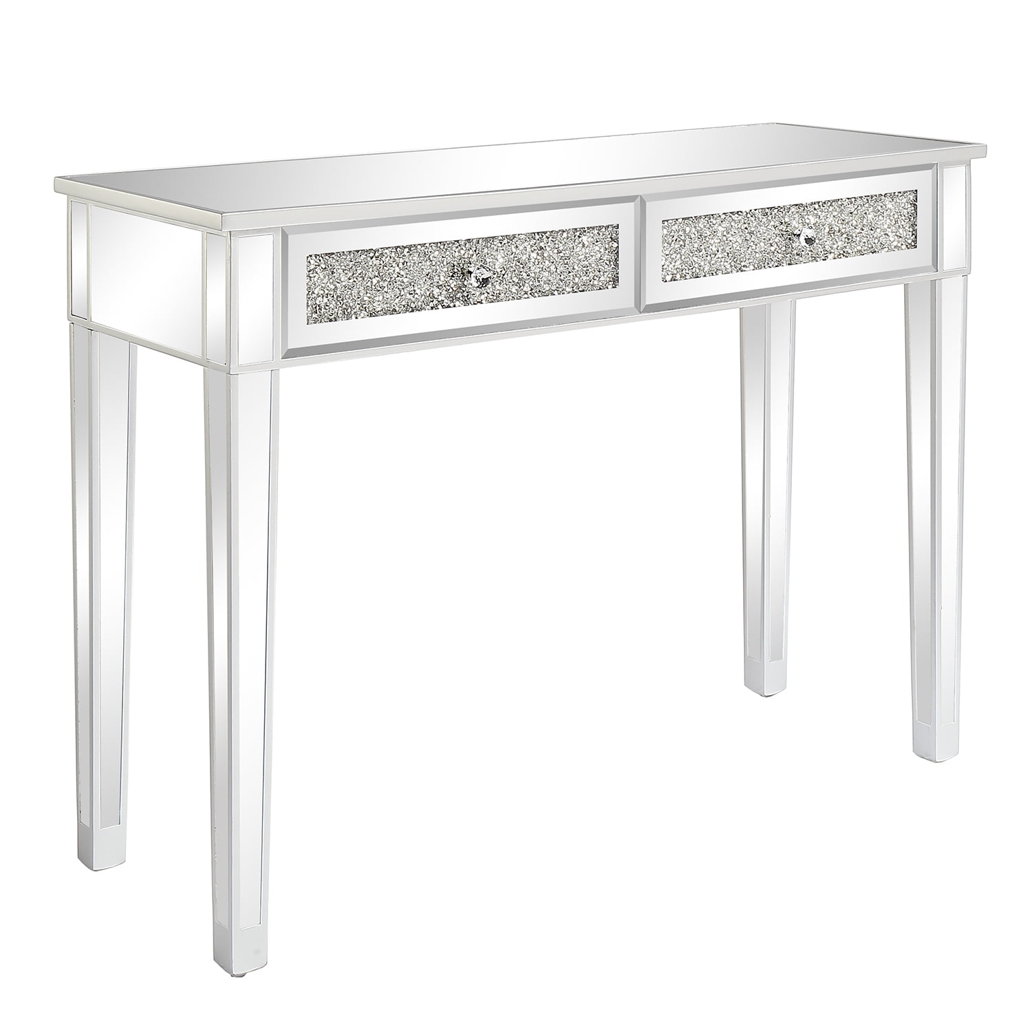 Tcbosik Sliver Console Table, Computer Desk, Mirrored Laptop Desk with ...