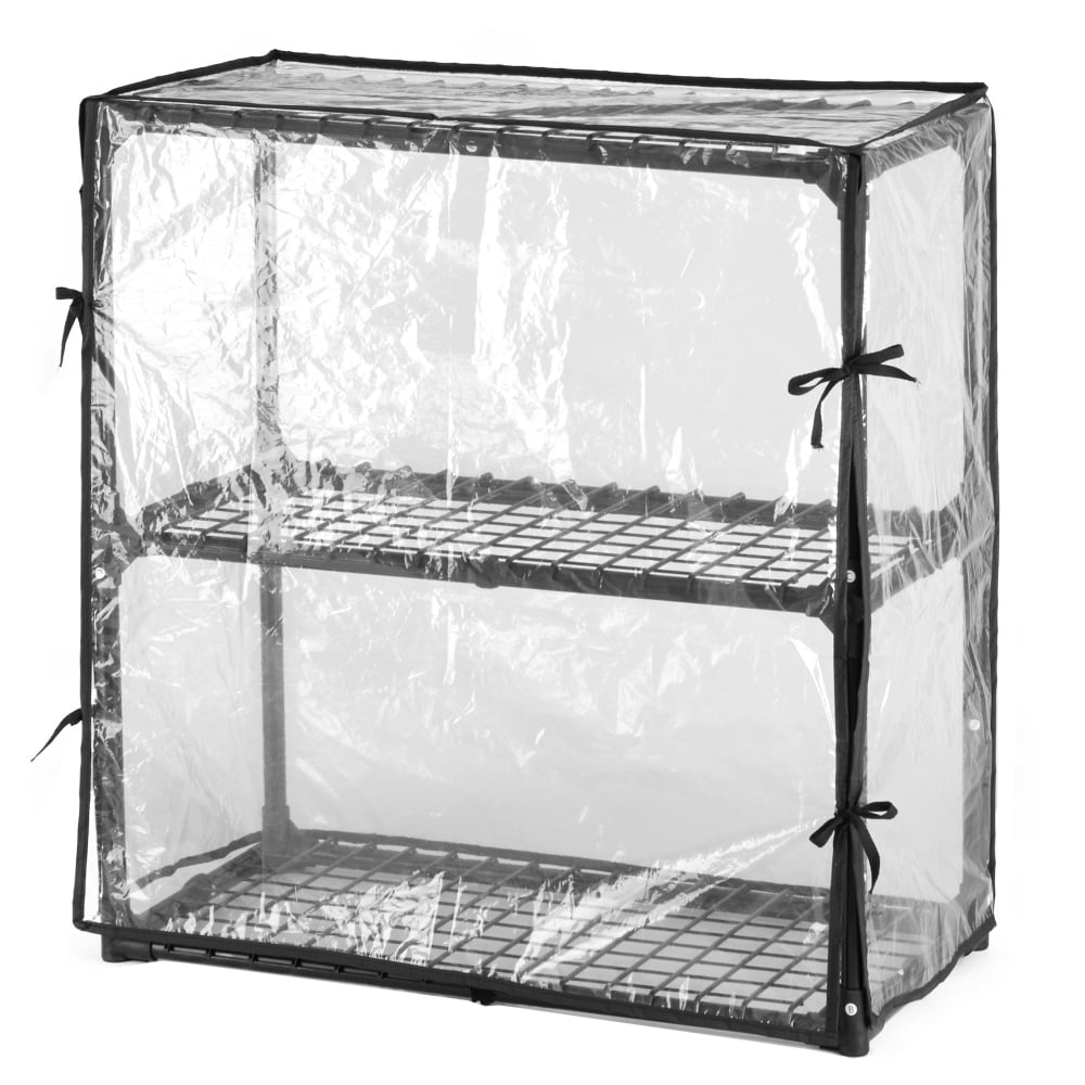 Tcbosik Small Metal Rack with Cover, Heavy Duty Storage Shelves, 3-Tier ...