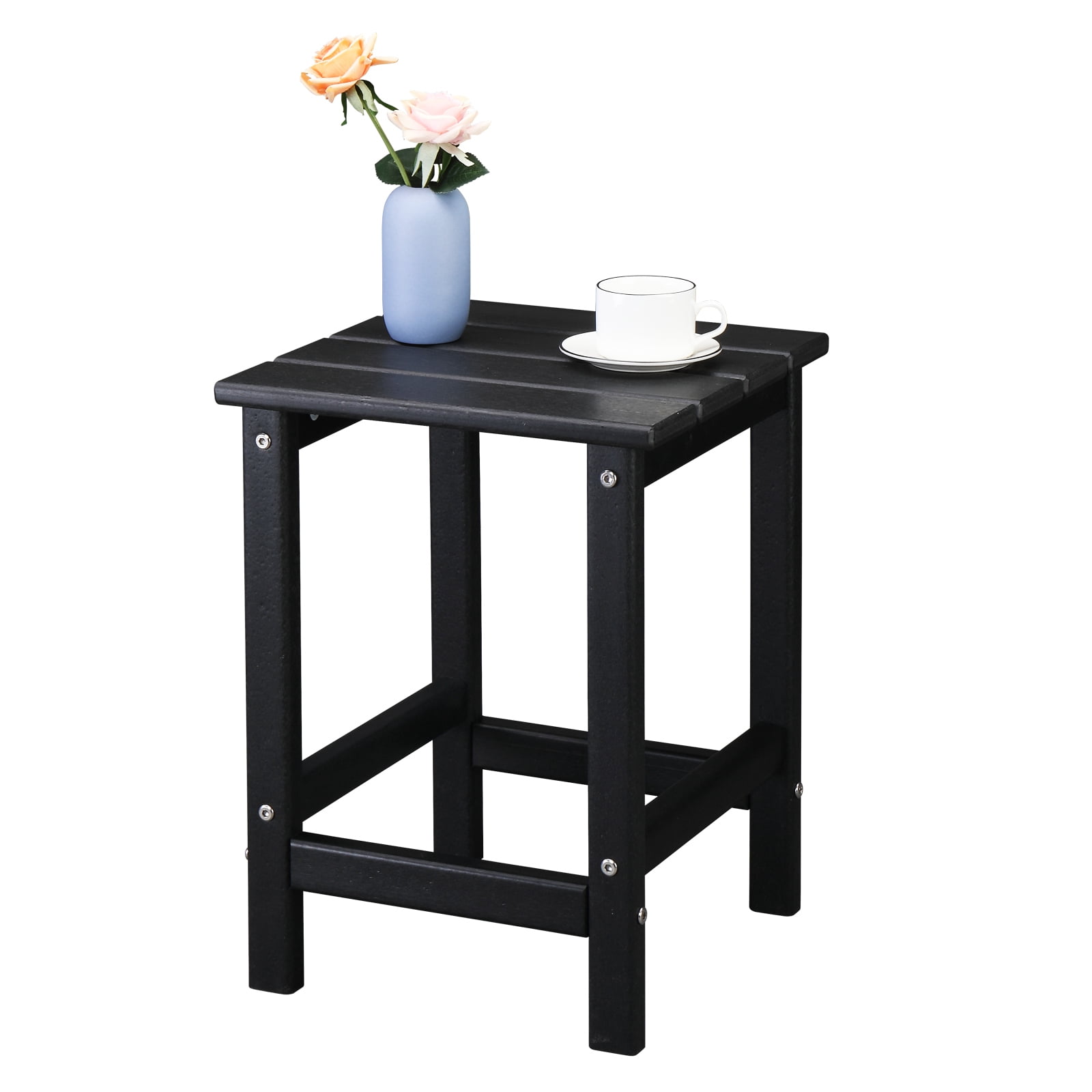 Tcbosik Small Patio Table, Outdoor Side Table, End Table with Single ...