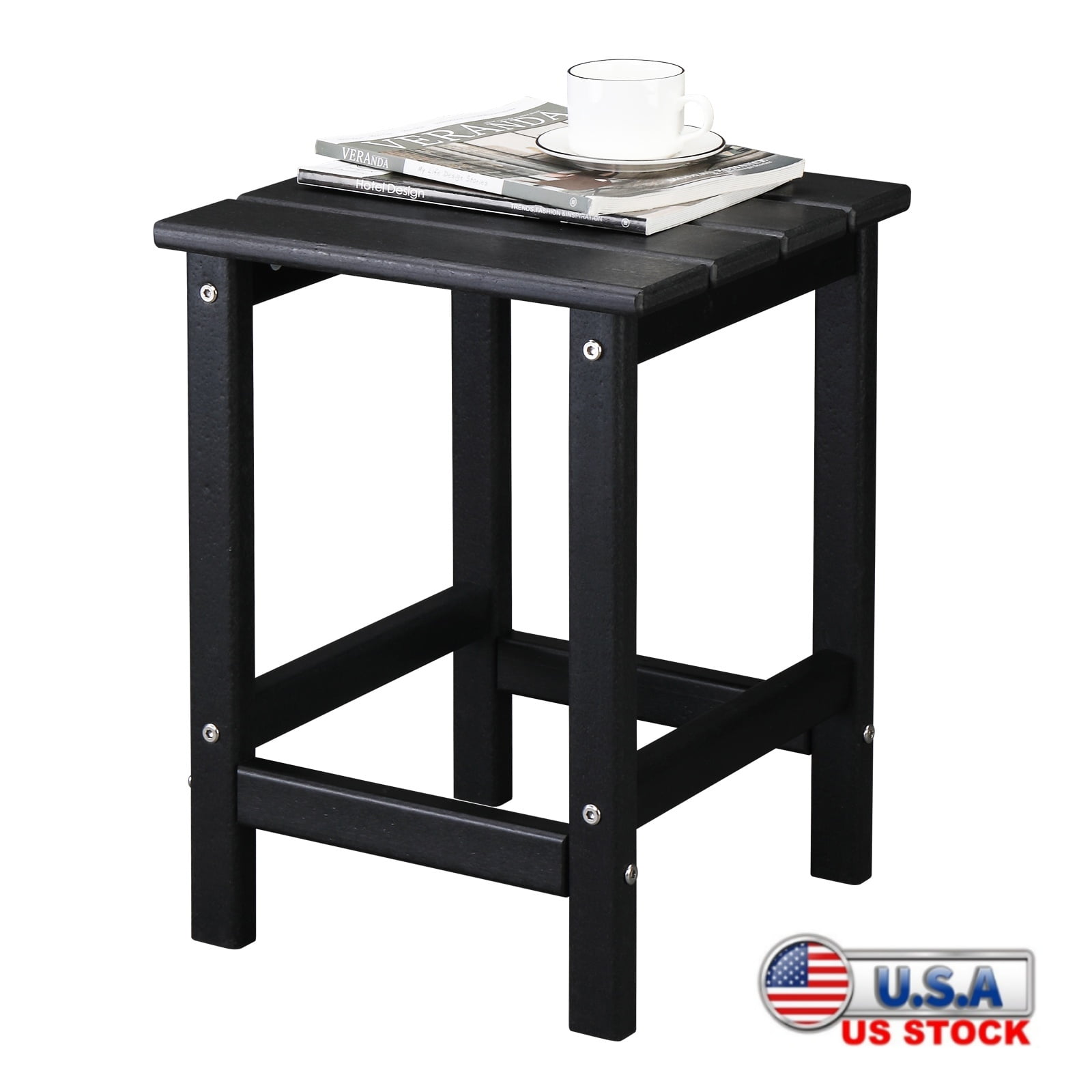 Tcbosik Outdoor Side Table, Small End Table, 14in Square Accent Table ...