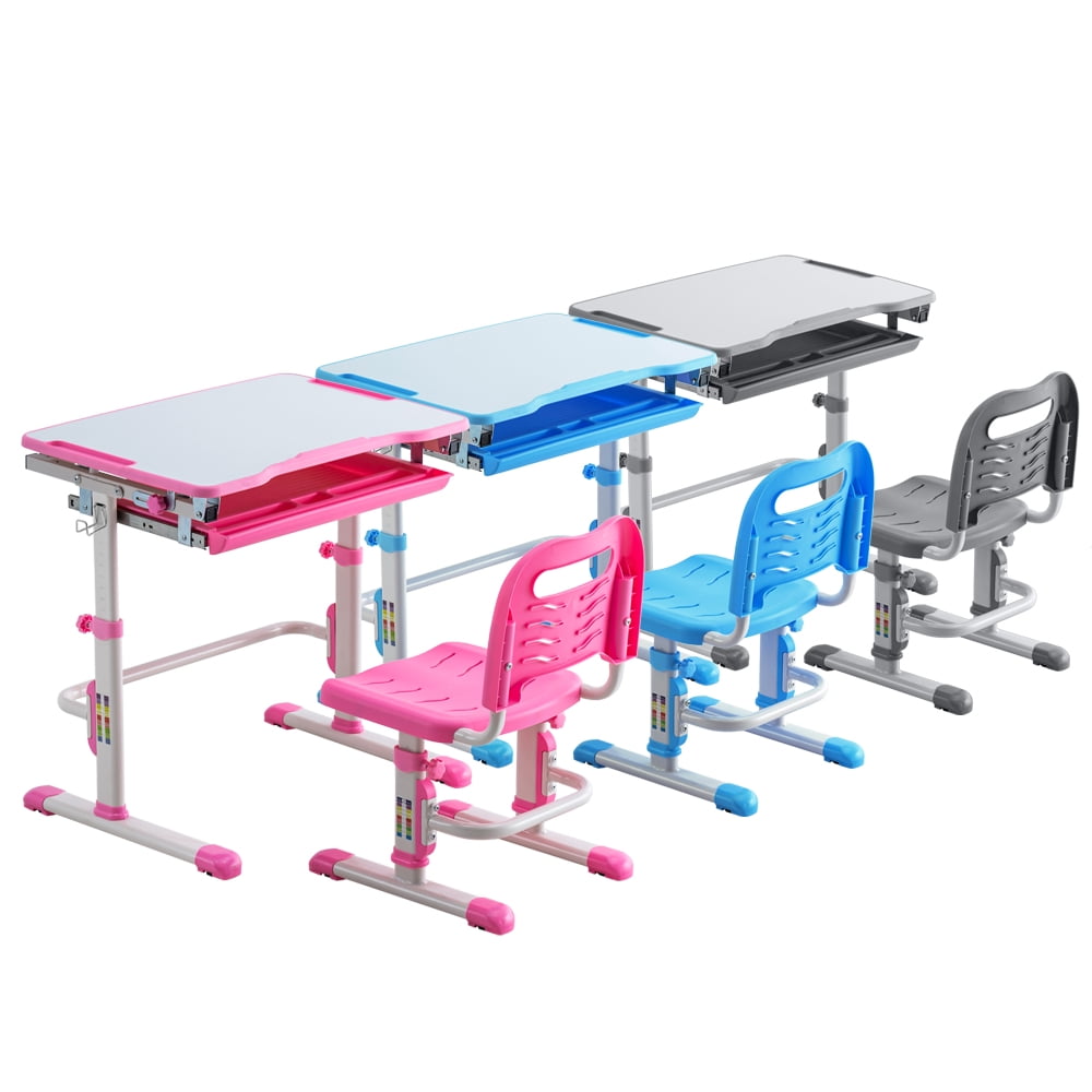 Tcbosik Student Desks and Chairs Set C Style White Lacquered White ...
