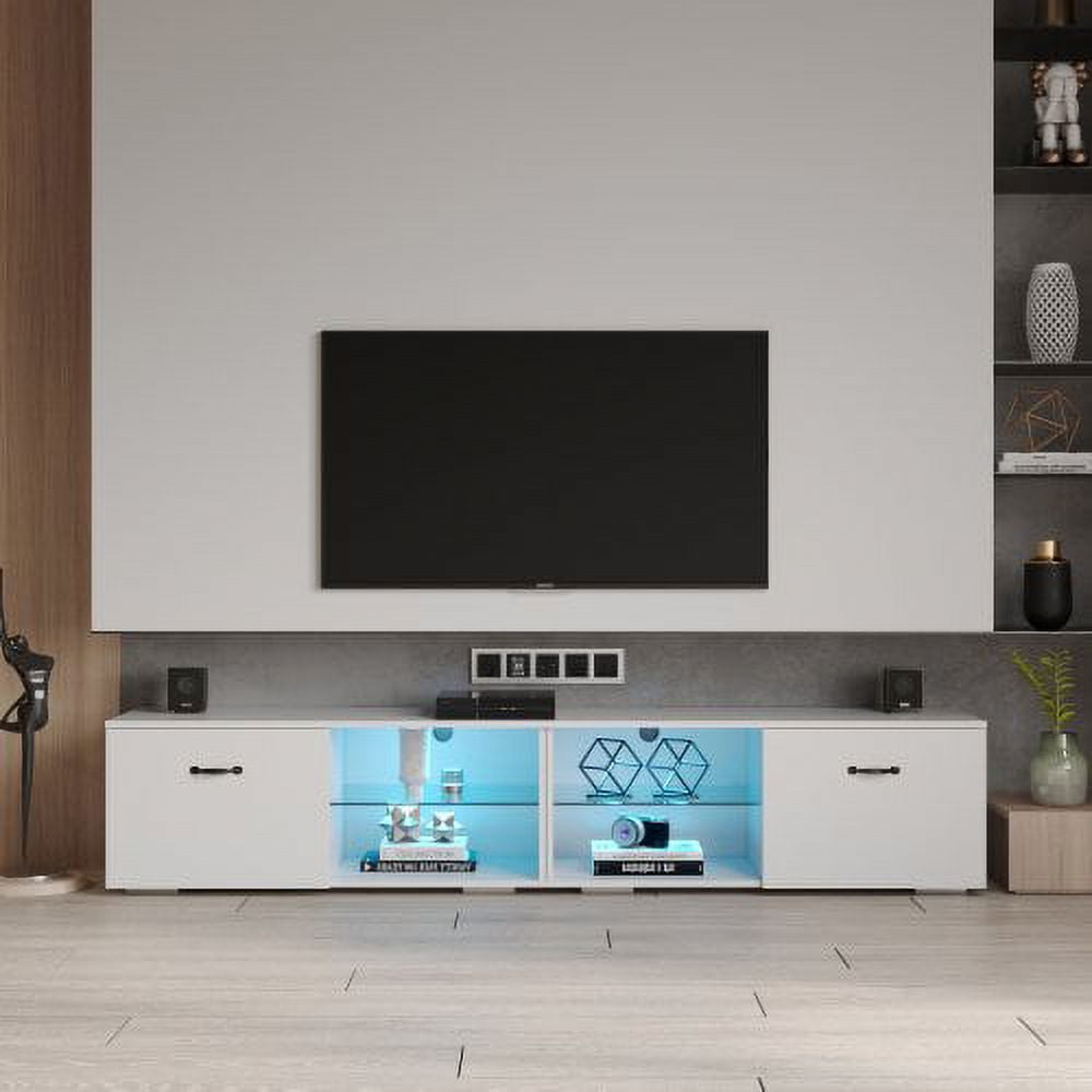 Tcbosik TV Cabinet with LED light, White - Walmart.com