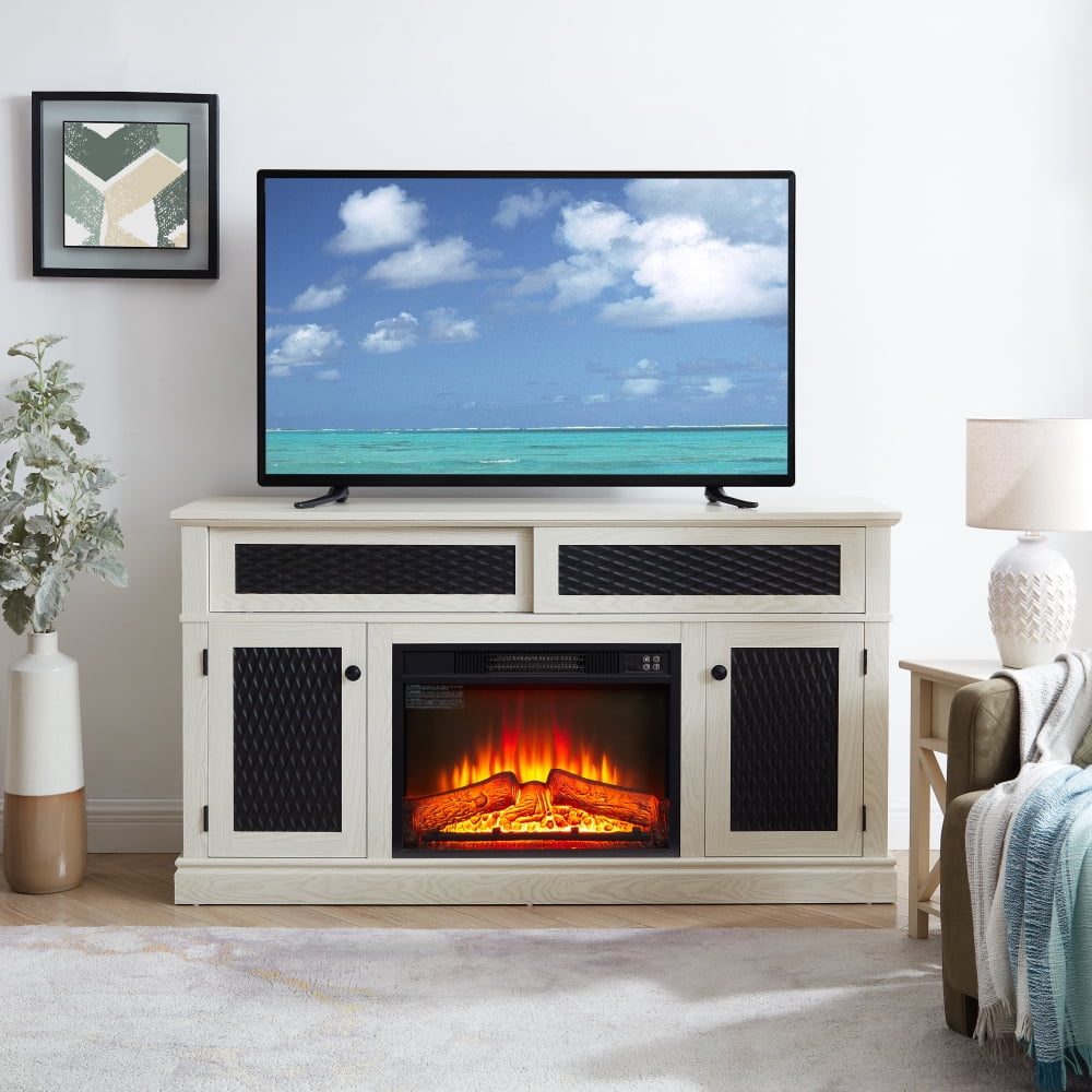 Tcbosik TV Stand with 23" Fireplace Insert for TVs up to 65 inch ...