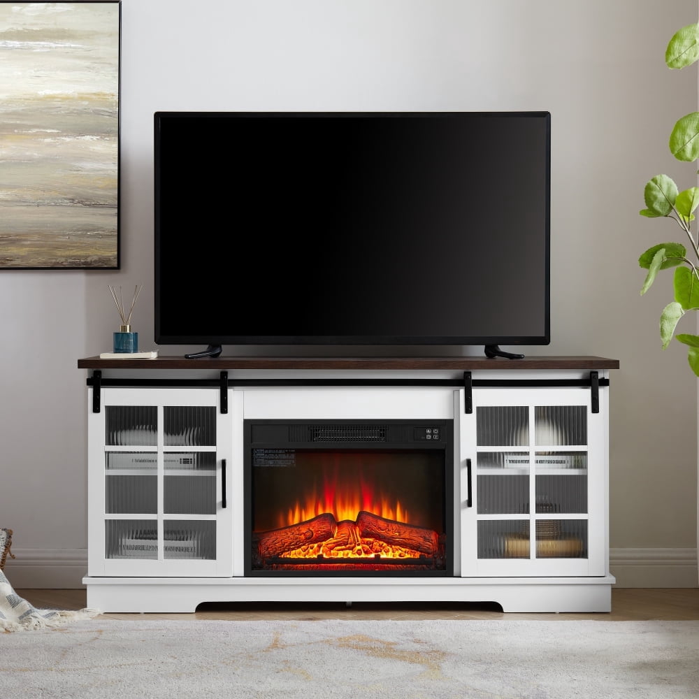 Tcbosik TV Stand with 23 inch Fireplace Insert for TVs up to 65 ...