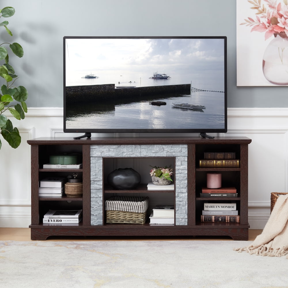 Tcbosik TV Stand for Living Room, Modern Entertainment Center for TVs ...