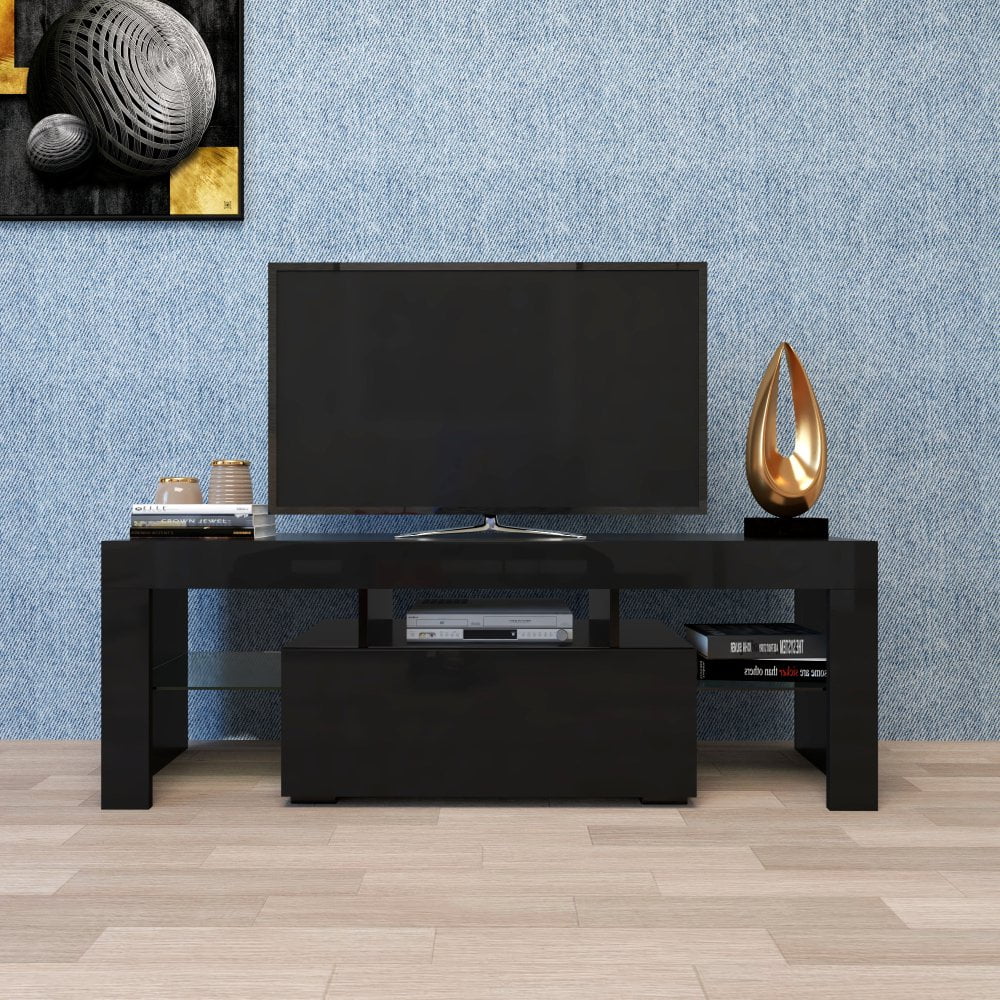 Tcbosik TV Stand with LED RGB Lights, Flat Screen TV Cabinet, Gaming ...
