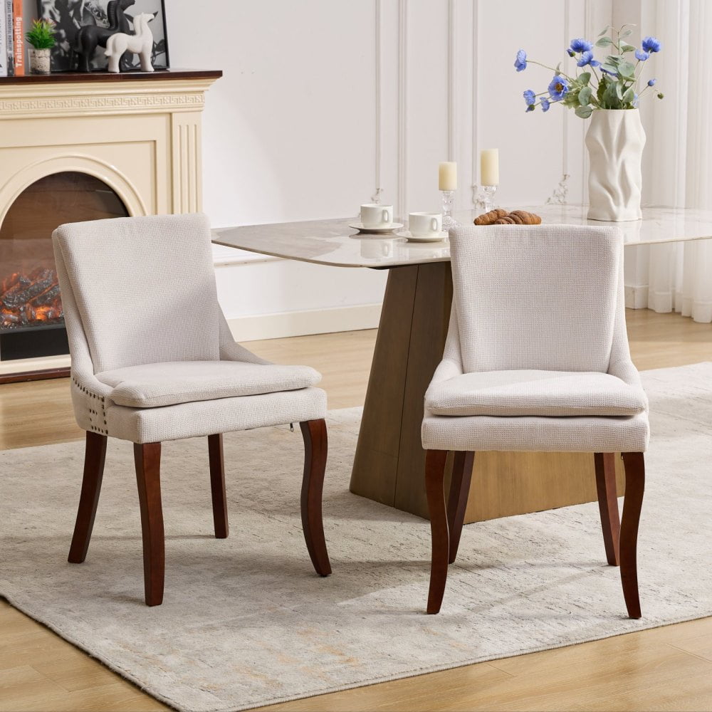 Tcbosik Upholstered Dining Chairs Set of 2, Mid Century Modern Kitchen ...