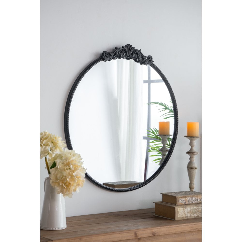 Tcbosik Vintage 36" Round Mirror Metal Frame Wall Mirror for Home Decor ...