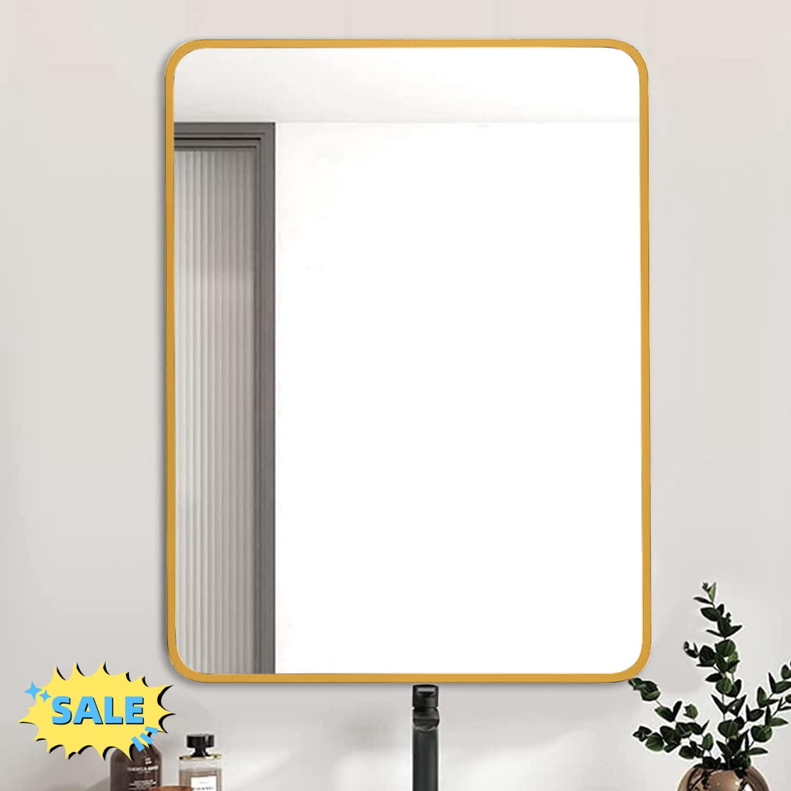 Tcbosik Wall Mounted Rectangle Mirror, 24" x 32" Vanity Mirror with ...