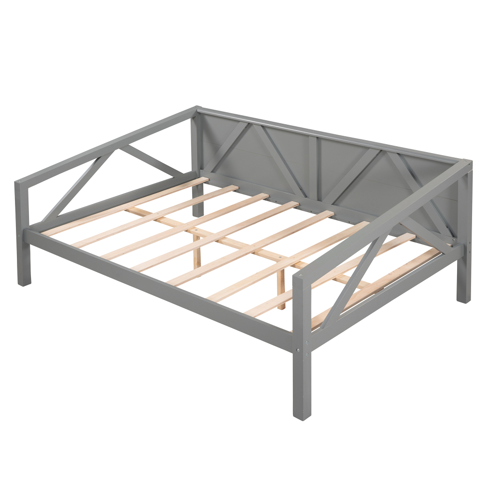 Tcbosik Wood Bed Frame Slat Support,Full size Daybed,Gray - Walmart.com