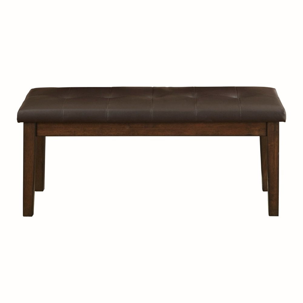 Tcbosik Wooden Bench Button-Tufted Upholstered Seat Bench, Brown ...