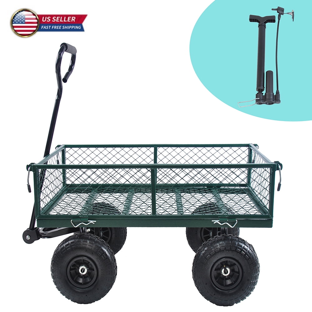 Tcbosik Yard Dump Wagon Cart Lawn Utility Cart Outdoor Steel 550lbs ...