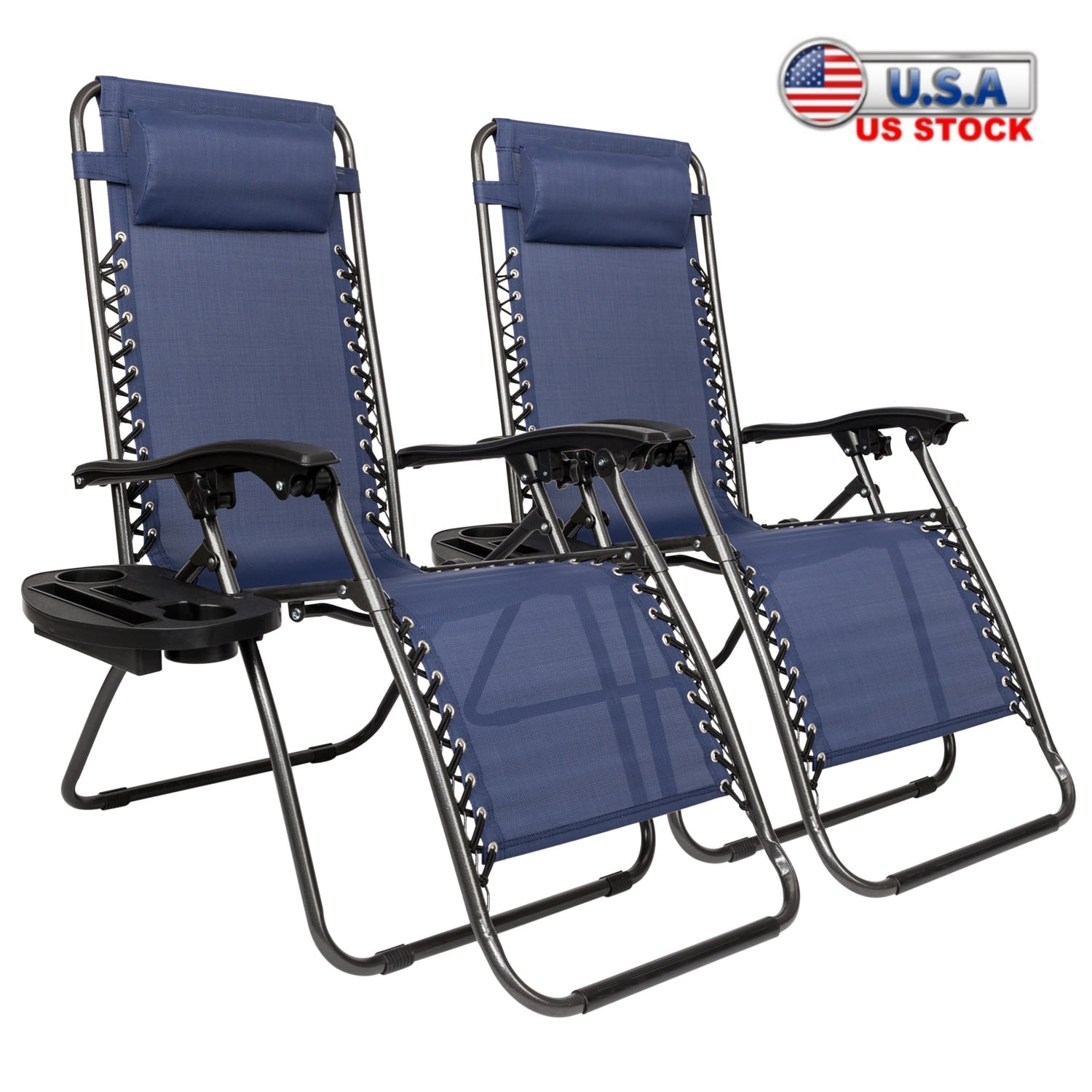 Tcbosik Zero Gravity Chairs Set of 2, Outdoor Folding Reclining Chair ...
