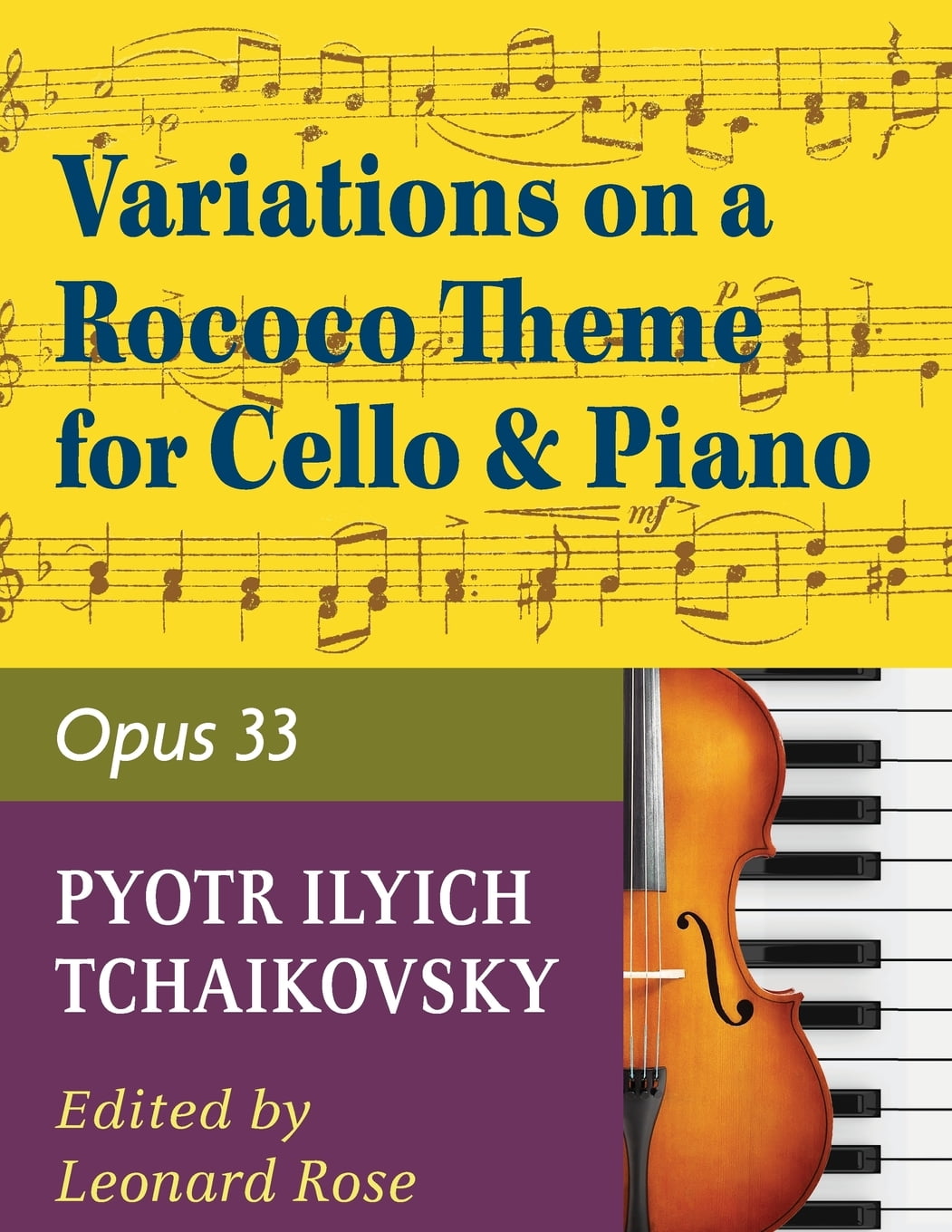 Tchaikovsky Pyotr Ilyich Variations on a Rococo Theme Op 33 For Cello ...