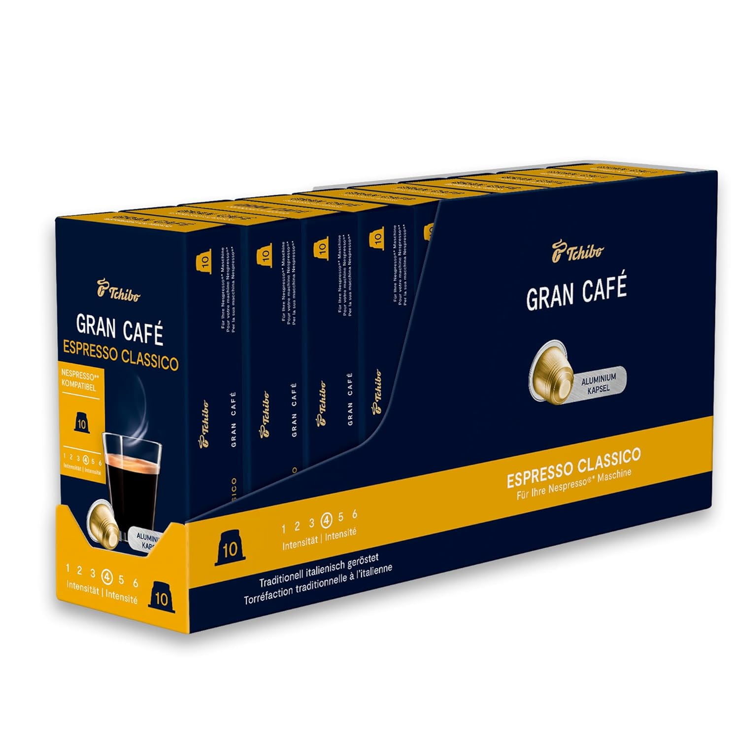 Tchibo Coffee Capsules Pack of 10 - Gran Café Espresso Classico Pods ...