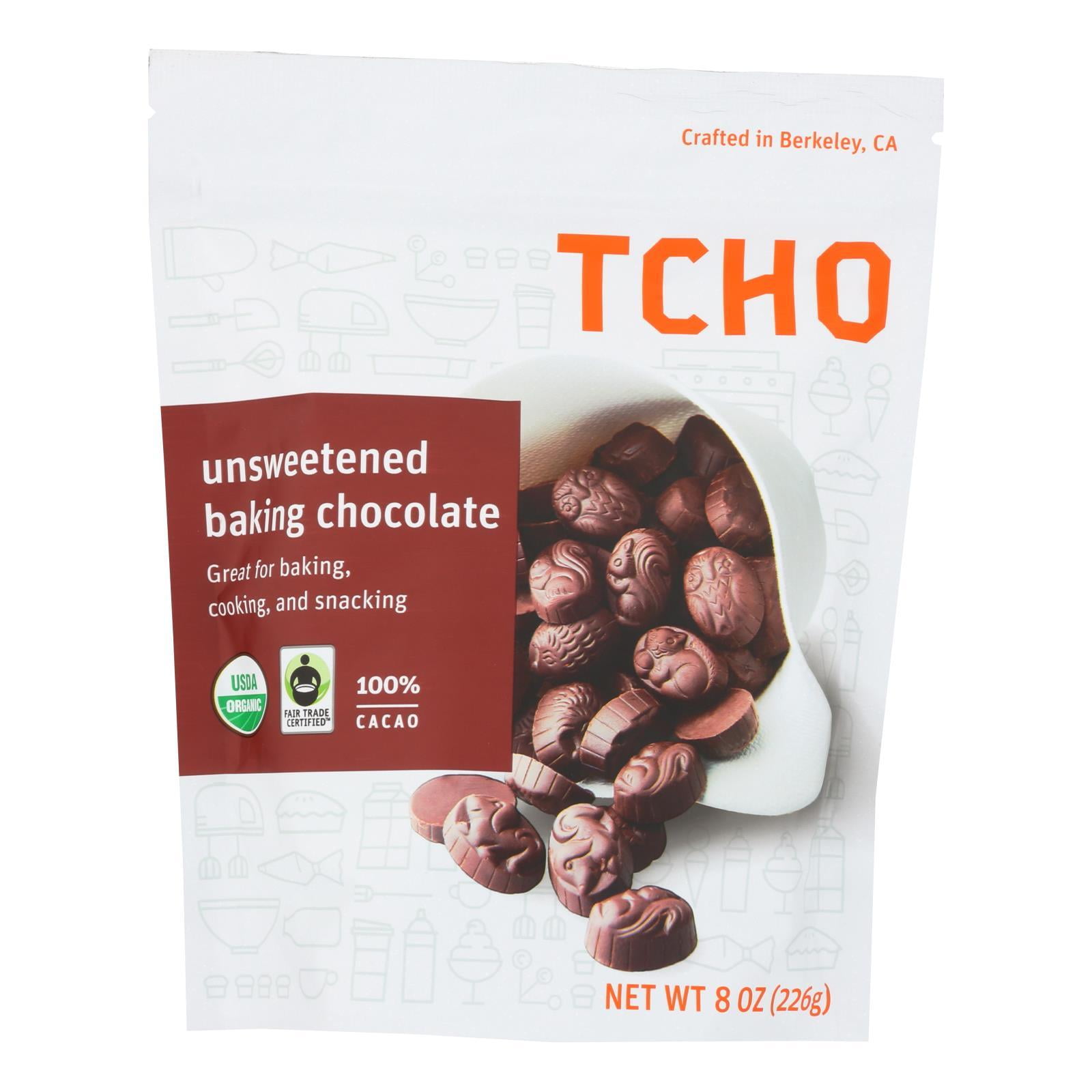 Tcho Chocolate Unsweetened 99% Organic Baking Pieces - Case of 6 - 8 OZ ...
