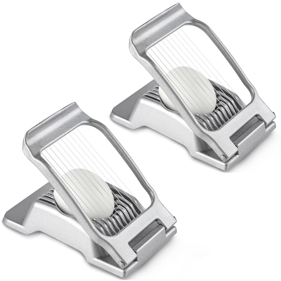 Tcwhniev 2Pcs Egg Slicer for Hard Boiled Eggs, Heavy Duty Aluminium ...
