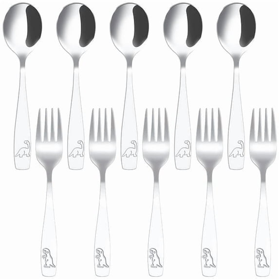 Xiyztok 10PCS Toddler Silverware Set, Stainless Steel Kids Utensils ...