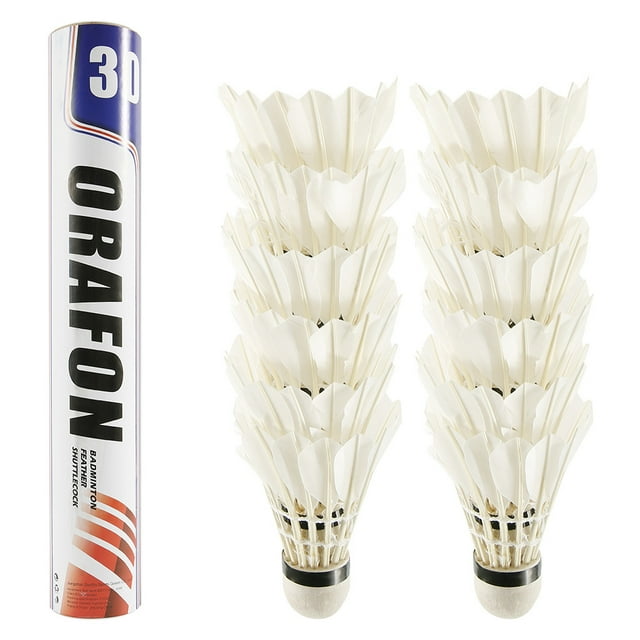 Tcwhniev 12 PCS Feather Badminton Shuttlecocks, High Speed, Indoor ...