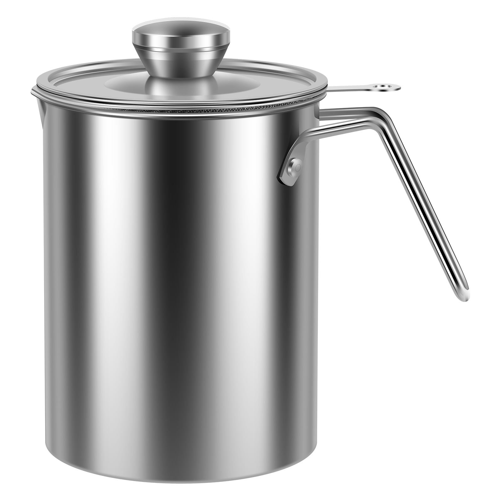 Tcwhniev 1500ml Stainless Steel Oil Filter Pot With Lid and Handle ...