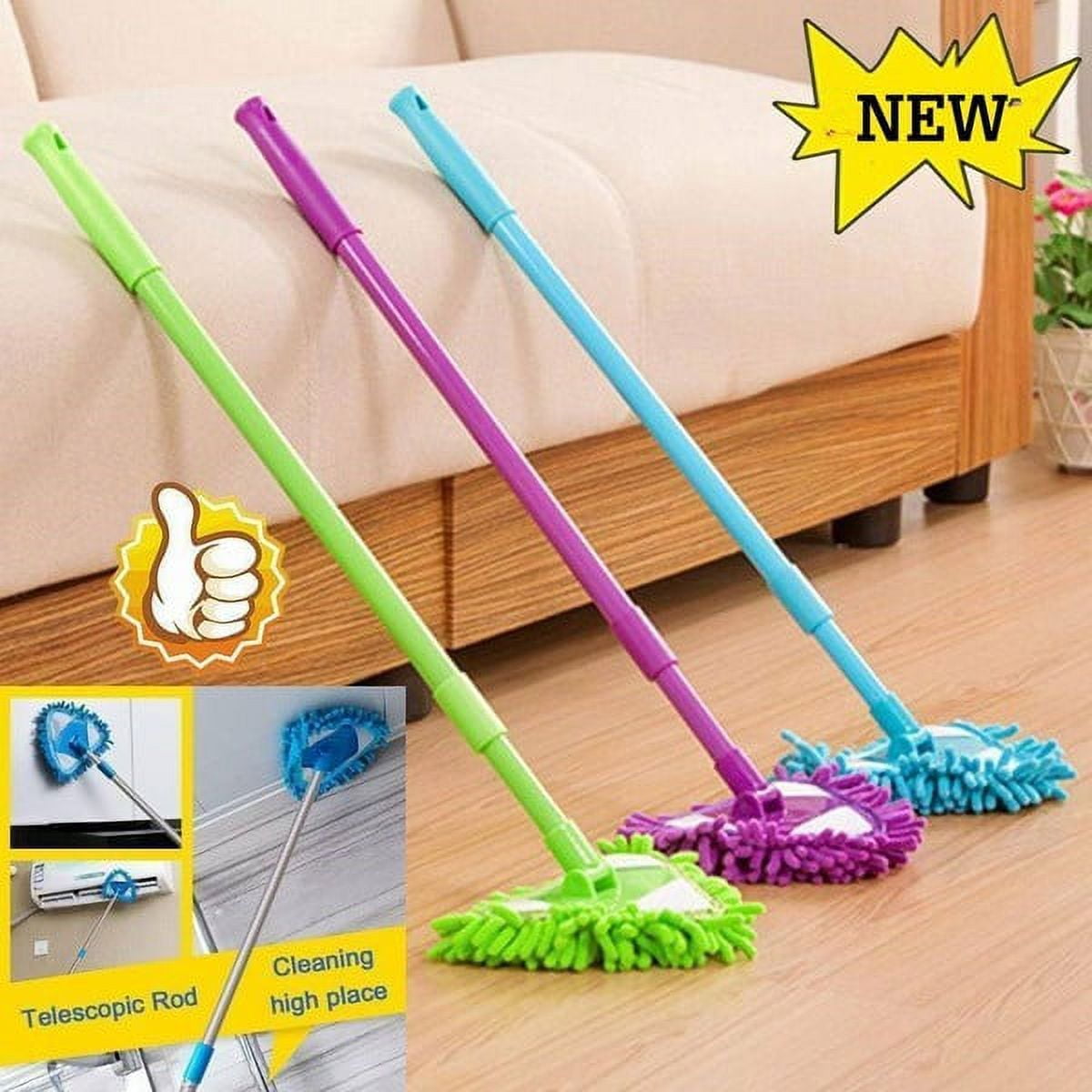 Tcwhniev Rotating Telescopic Mop with Washable Chenille Head, 180 ...