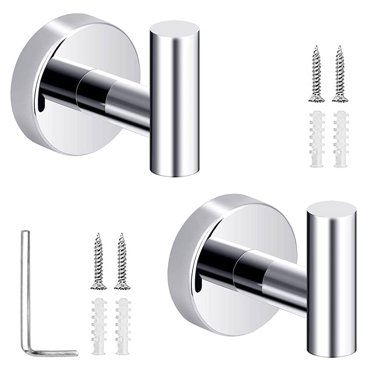 Bathroom Towel Hooks, 304 Stainless Steel Robe Towel Hooks Waterproof ...