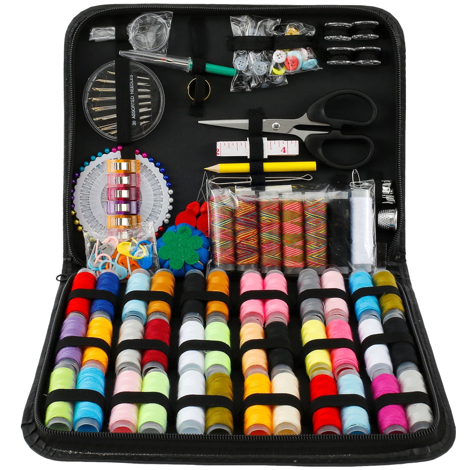 Tcwhniev Portable Large Travel Sewing Box Kit 226pcs, DIY Sewing ...