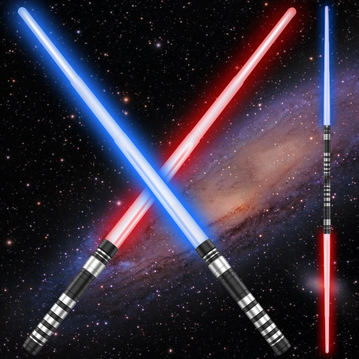 Tcwhniev 2Pcs LED Lightsaber Toy with Connector, 7 Colors Changing ...