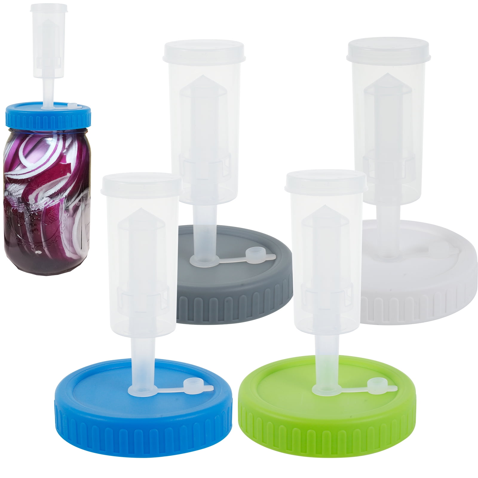 Tcwhniev 4pcs Mason Fermenting Lids,Fermenting Lids Kit for Wide Mouth ...