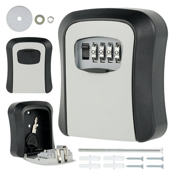 Tcwhniev Key Lock Box with Code, Portable Lockbox for Outside House Key ...