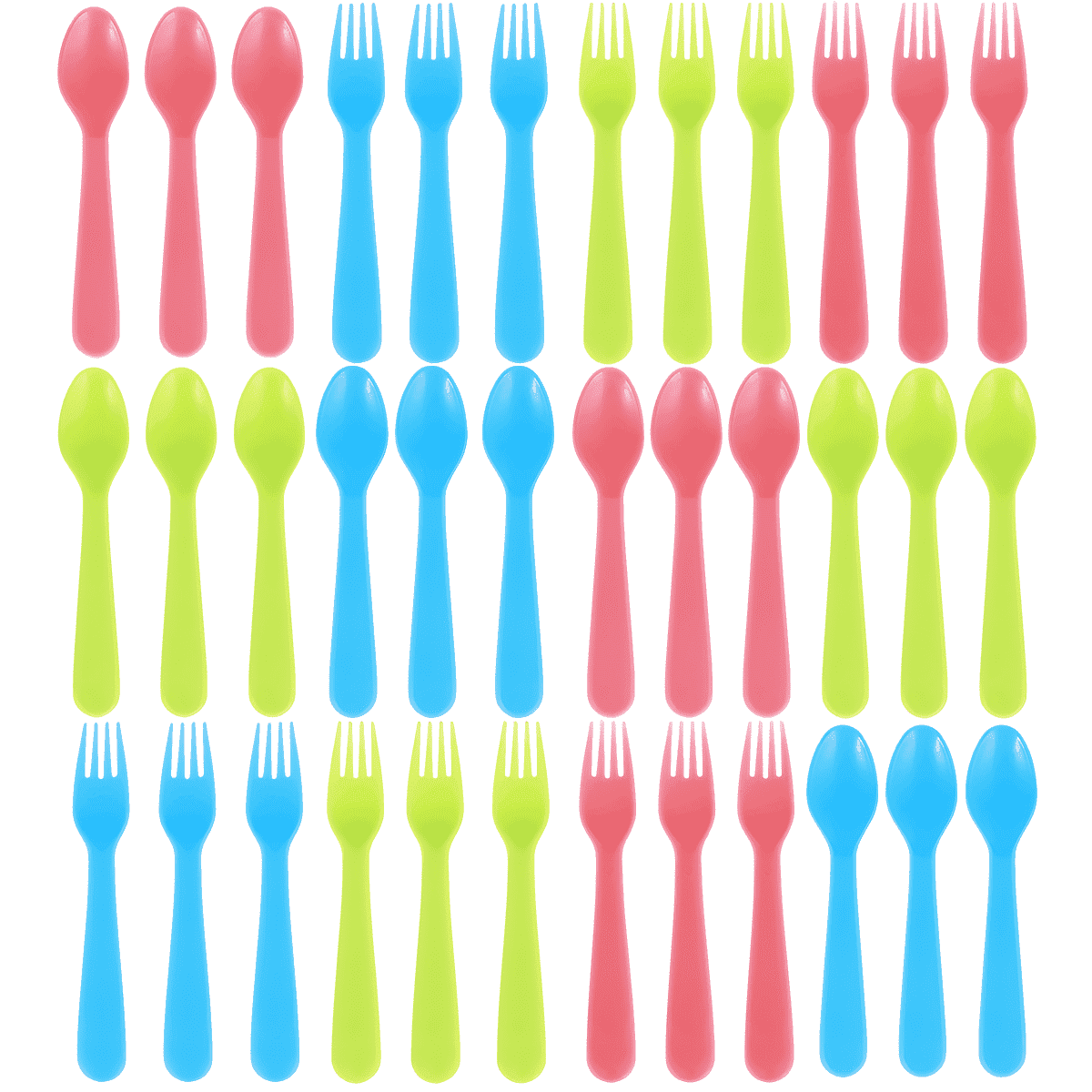Tcwhniev 36PCS Kids Silverware, 36Pieces Toddler Utensils,Reusable Kids ...