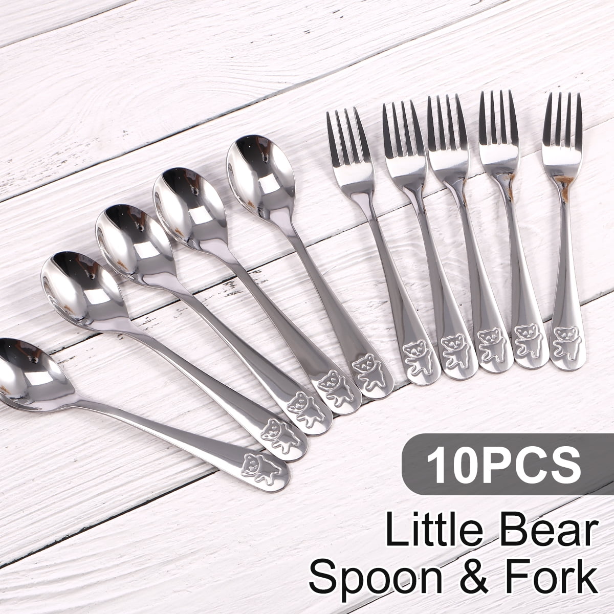Tcwhniev Kids Silverware - 10pc Toddler Utensils, Stainless Steel Baby ...