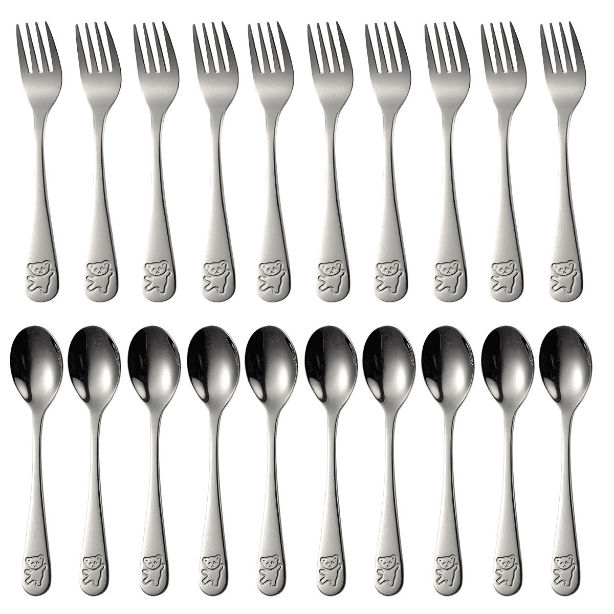 Tcwhniev Kids Silverware Set, 20 Pieces Toddler Utensils, Stainless ...