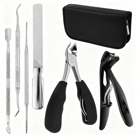 Kchsji Steel Nail Clippers, Double-Curved Cutting Blades for Thick ...