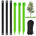 Tcwhniev 12inch Garden Tree Stake Kit with 3 Stakes, 3 Straps, and 4m ...