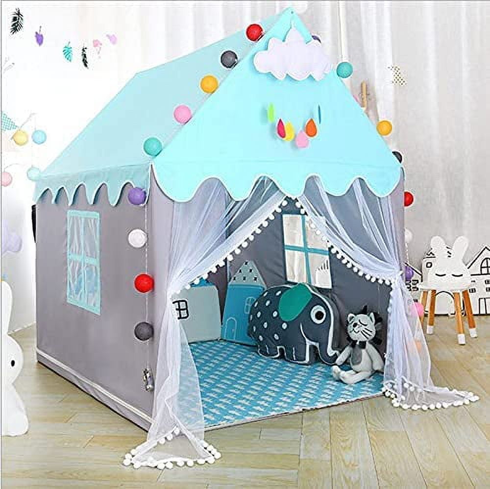 Tcwhniev Princess Castle Tent with Lights for Indoor/Outdoor Games 51 ...