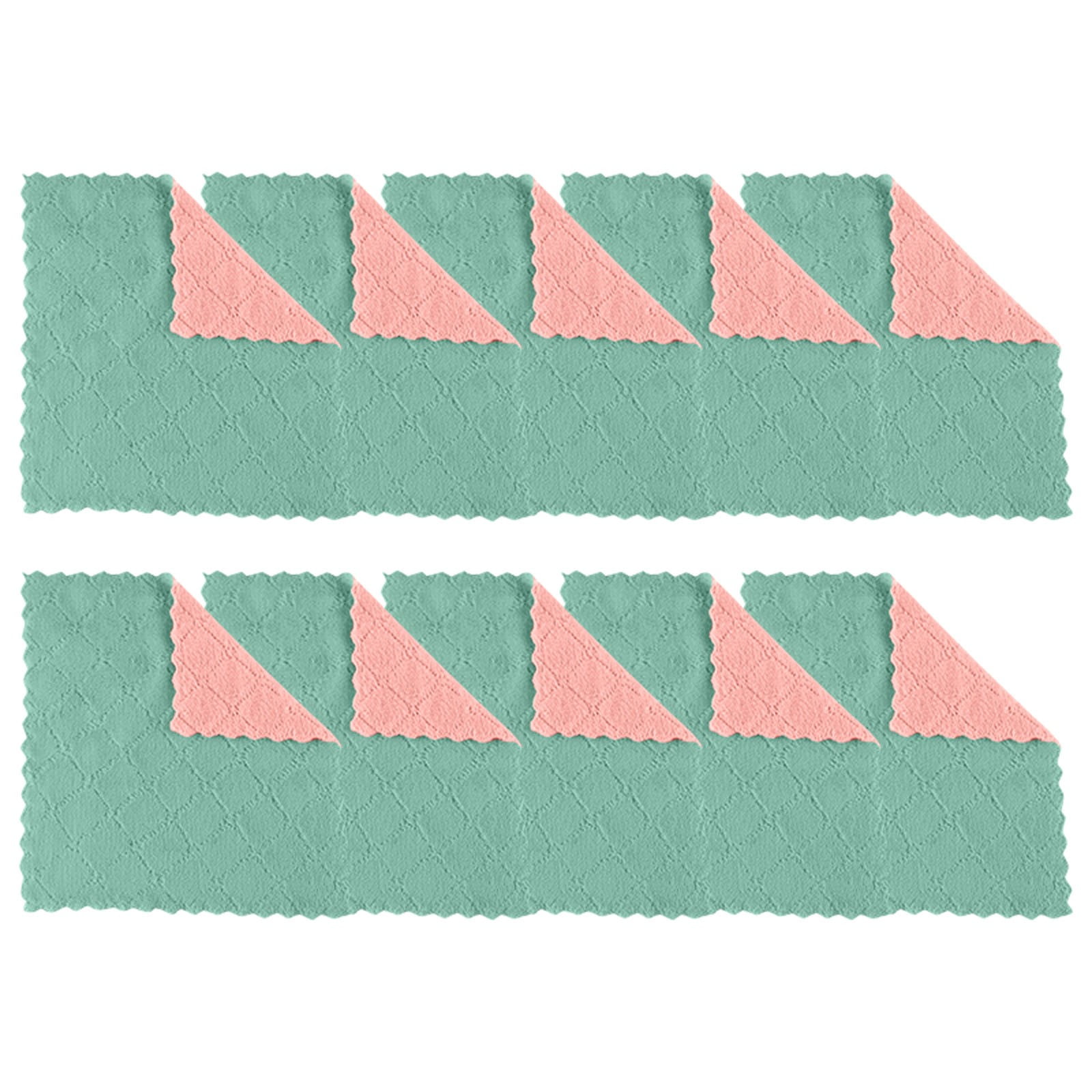 Tdoenbutw Clearance Absorbent Corals 10Pcs Dish Rag Wipe Wiping Towel ...