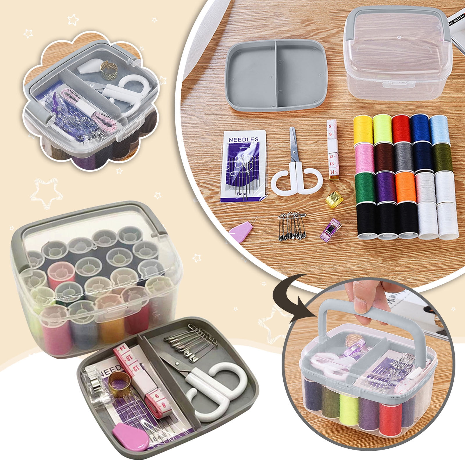 Tdoenbutw Clearance Sewing Kit With Case Portable Sewing Supplies ...