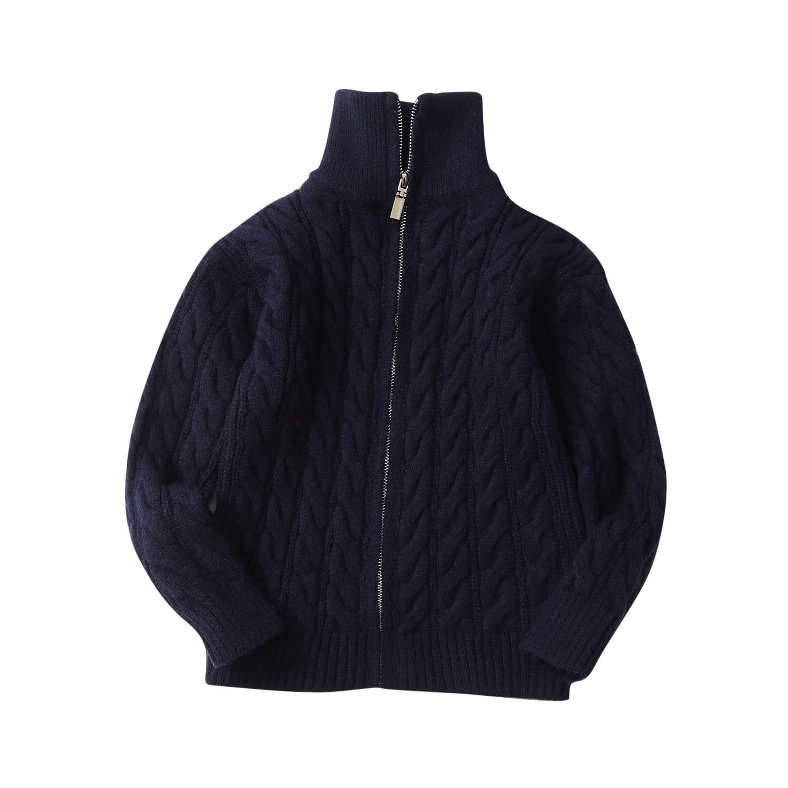 Tdoqot Boys Cardigan Sweaters Zip up- Knit Turtleneck Long Sleeve ...