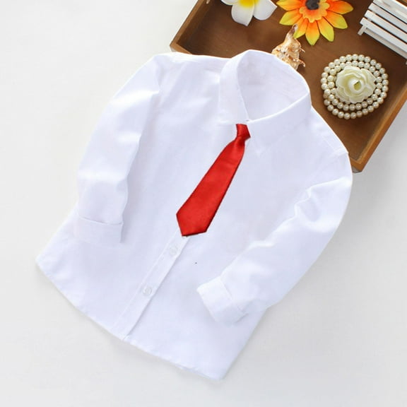 Boys Dress Shirts Teen Long Sleeve White Shirt Boys Button Down Shirt ...