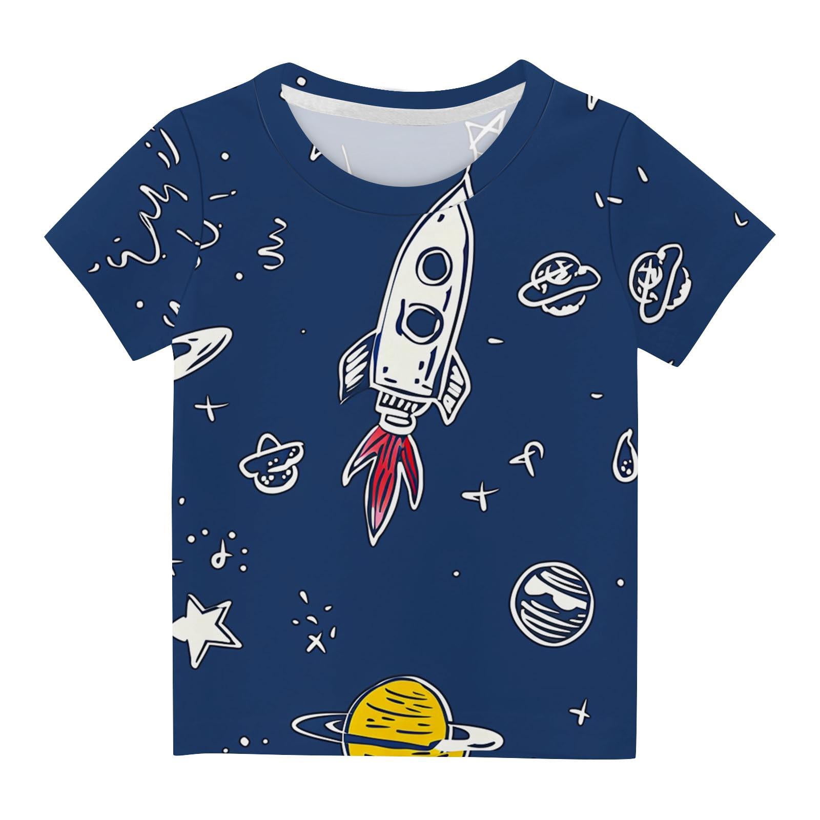 Tdoqot Boys Graphic T Shirts- Crewneck Casual Cute Short Sleeve Kids ...