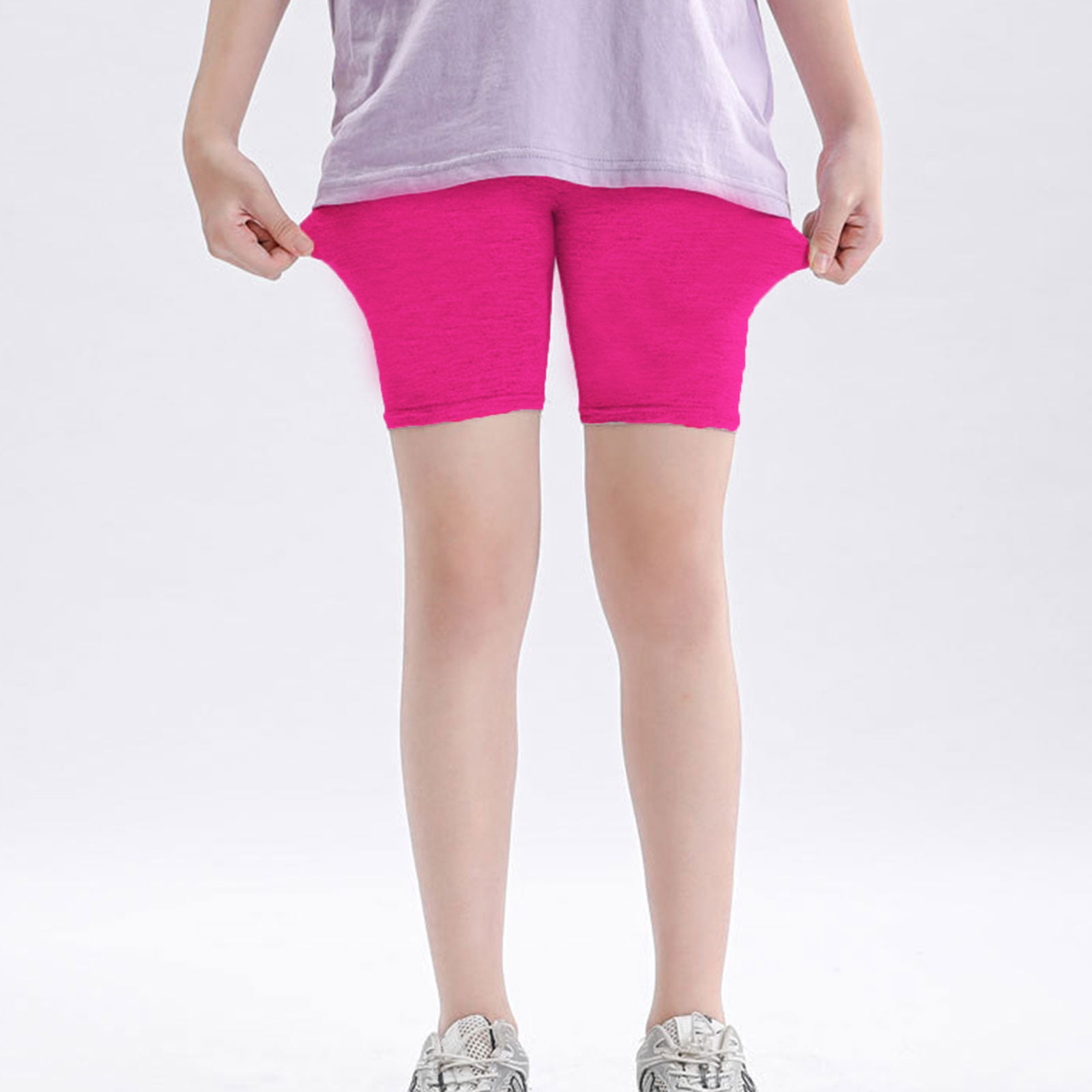 TDOQOT Girls Biker Shorts, Soft Cotton Hot Pink Slim Fit, Size 10-12 ...