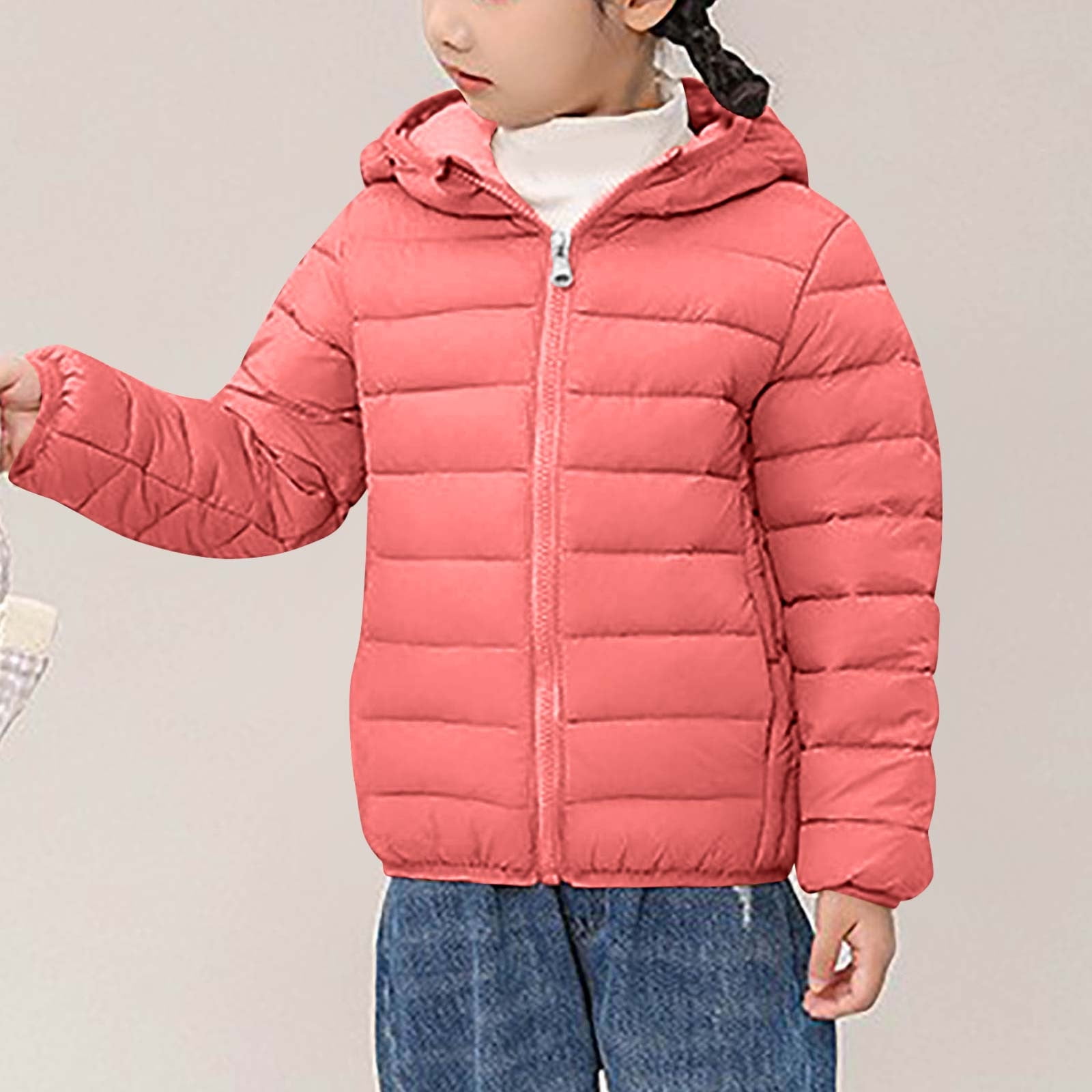 Tdoqot Girls Puffer Jacket with Hood- Warm Casual Fahion Zip Up Quilted ...