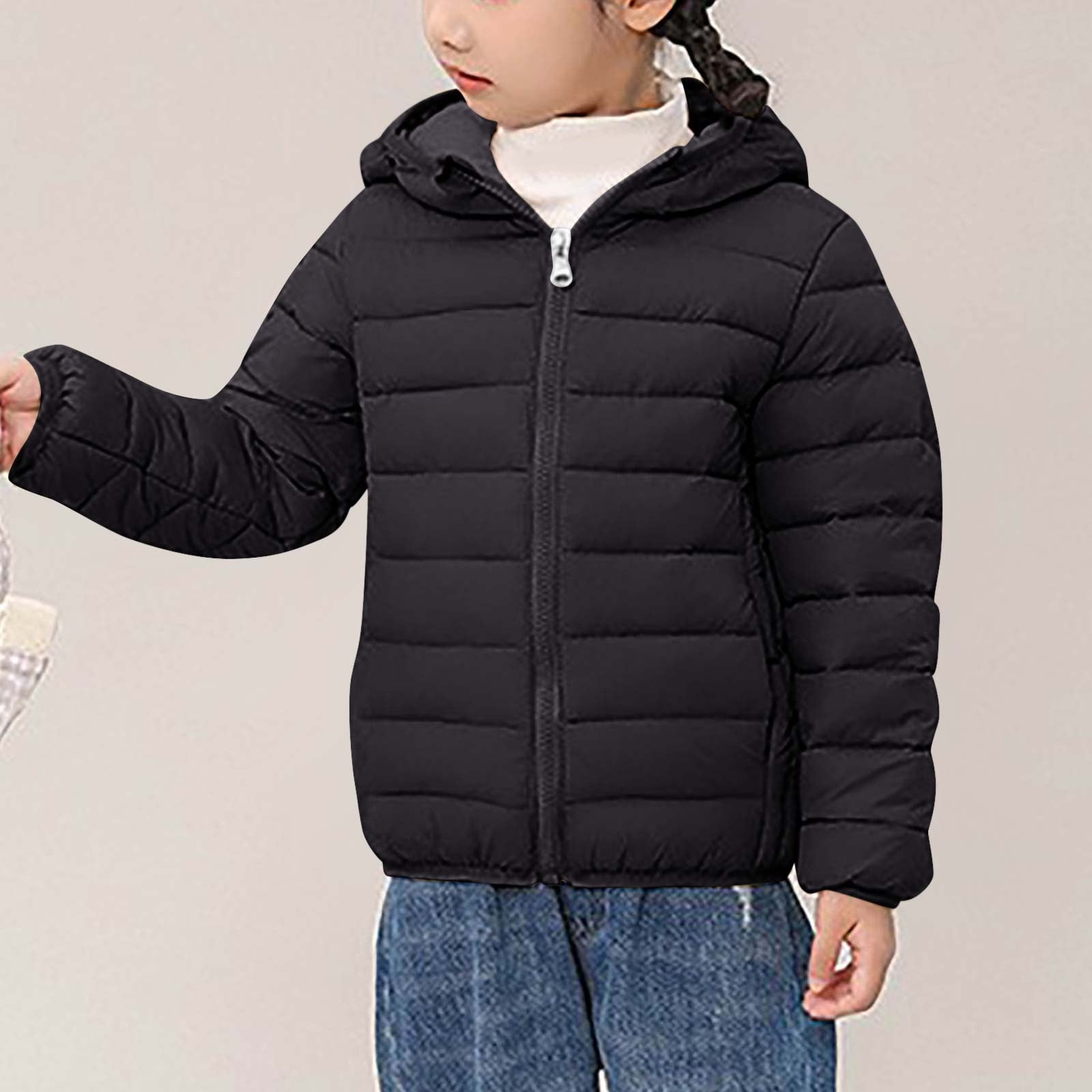 Tdoqot Girls Puffer Jacket with Hood- Warm Zip Up Fahion Casual Quilted ...