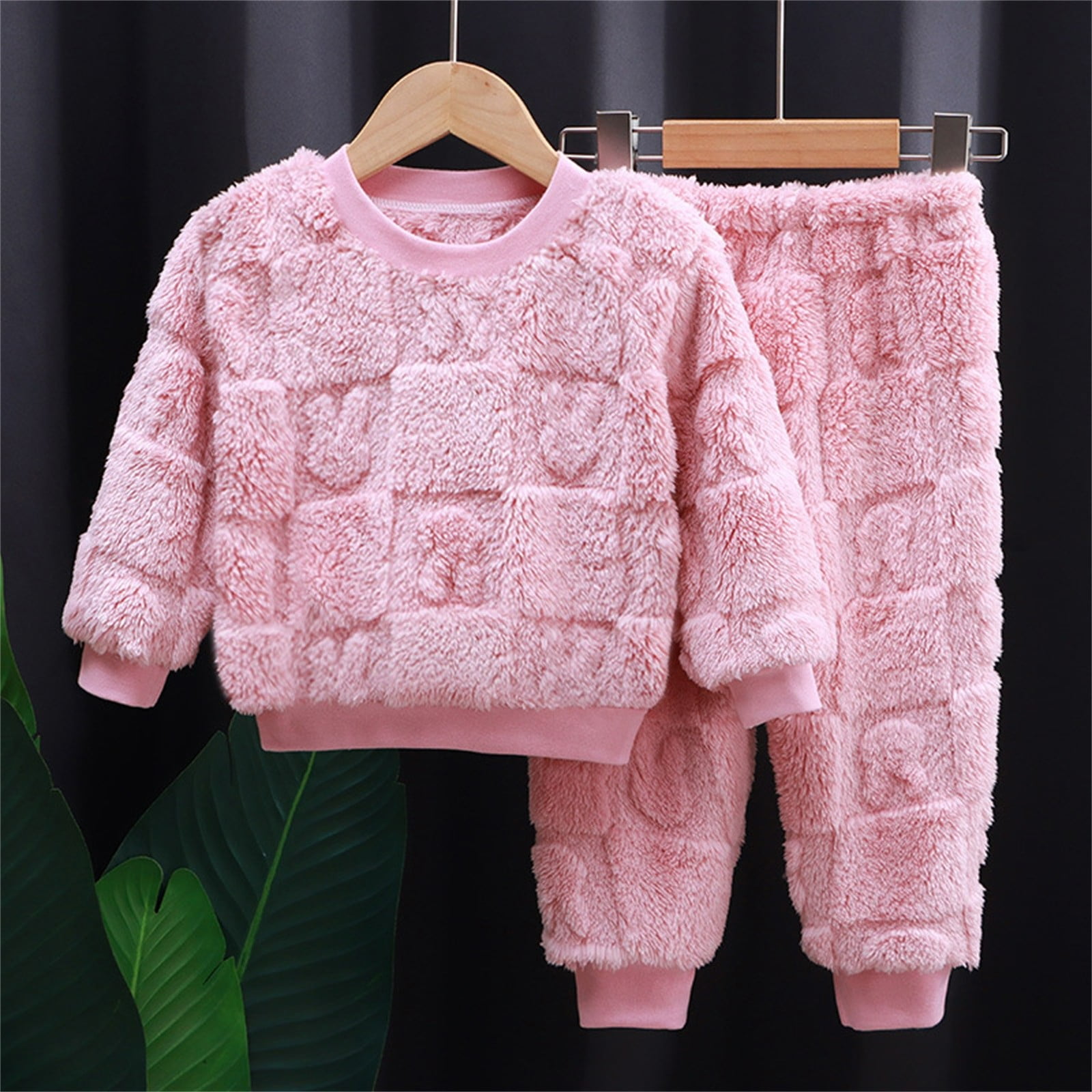 Tdoqot Girls Winter Pajamas Set- Soft Warm Kids Thick Clothes Long ...